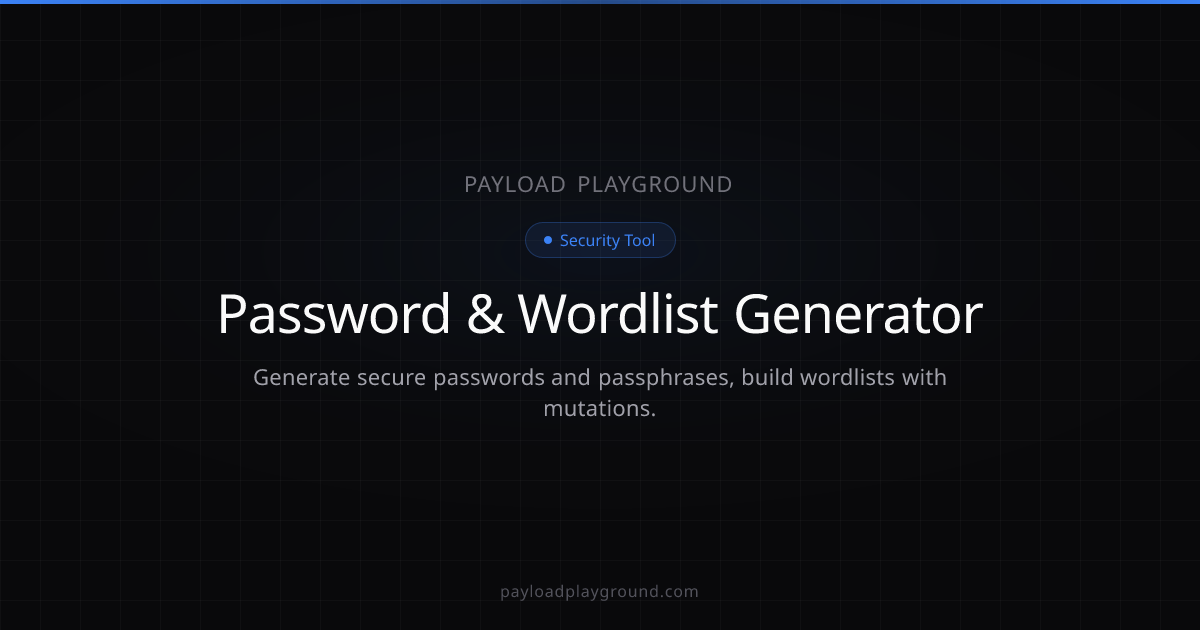 Password & Wordlist Generator — Generate Passwords, Passphrases ...